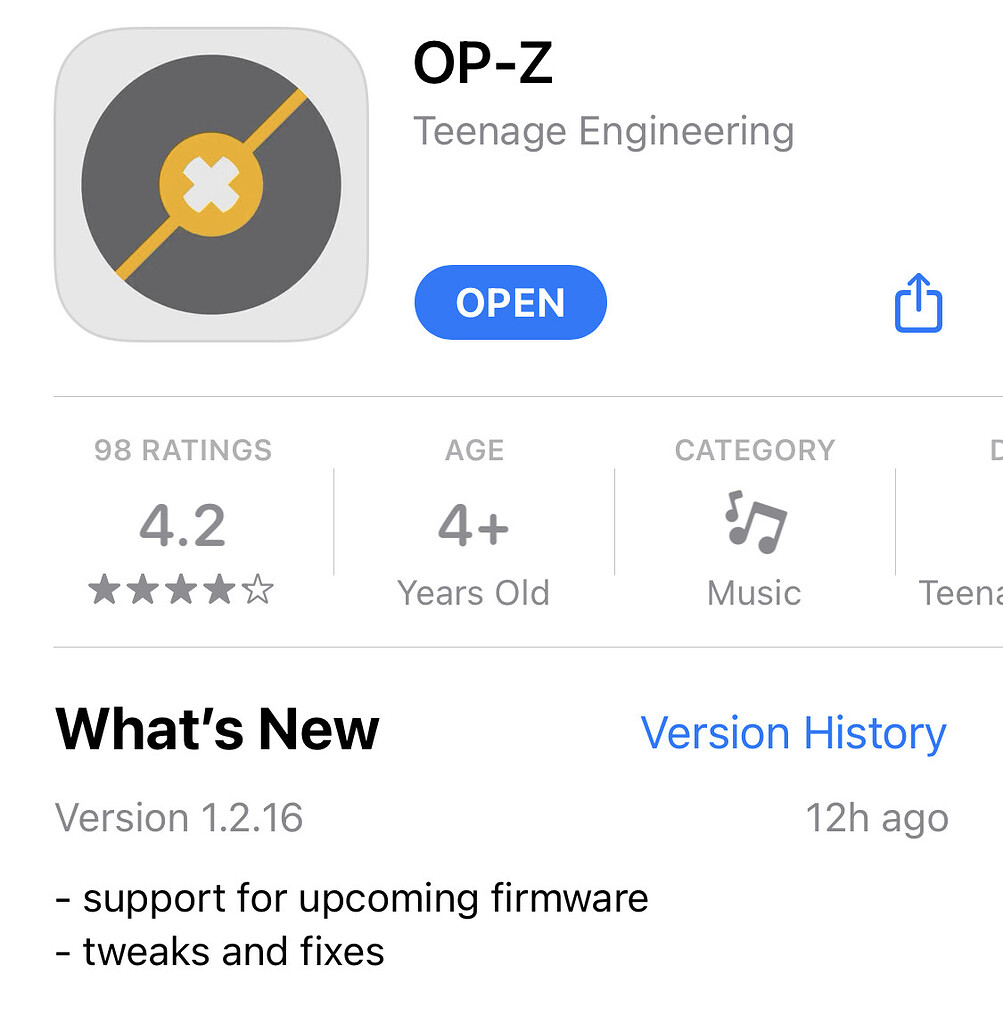 OP-Z iOS App Updated with Support for Upcoming Firmware? - OP-Z - OP Forums